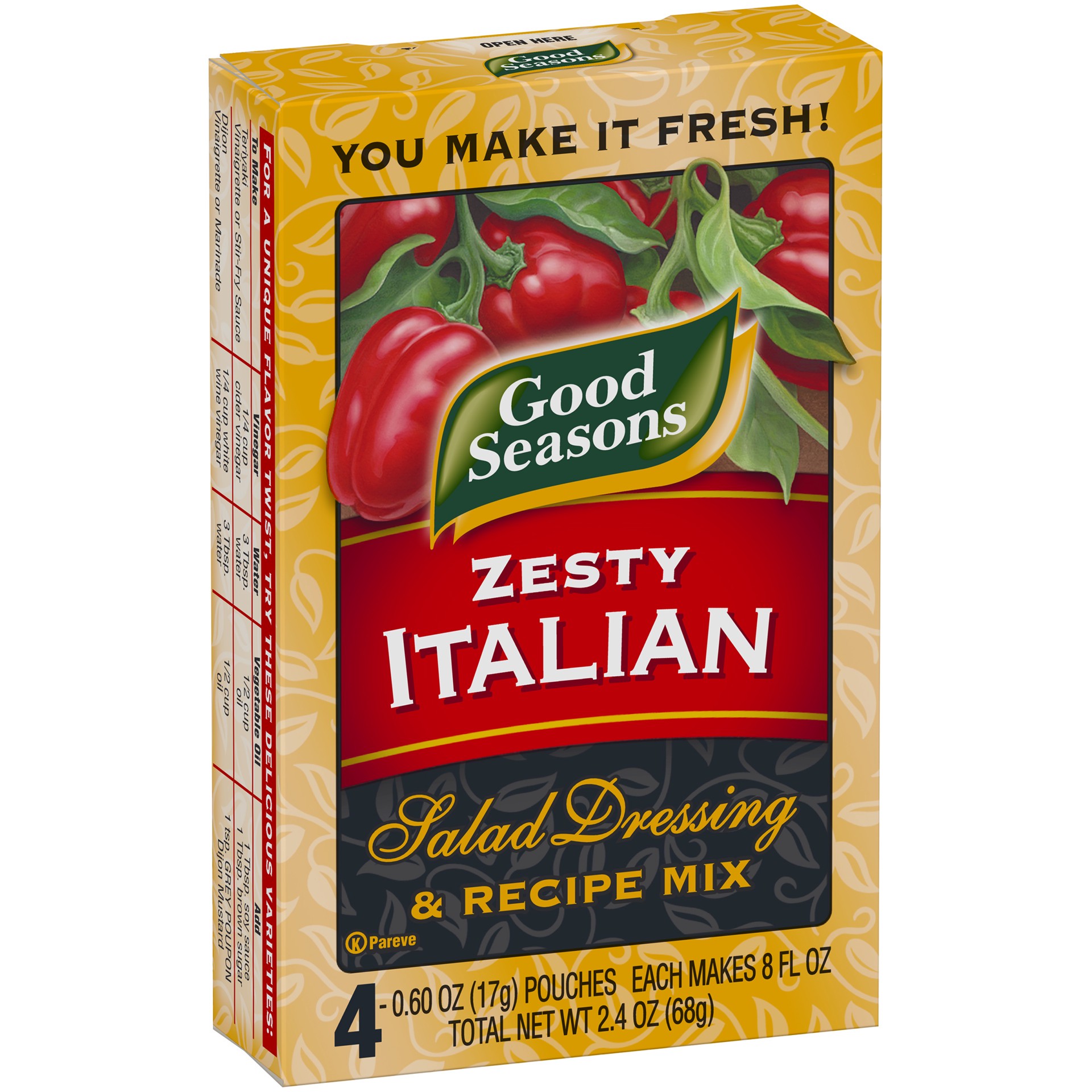 Good Seasons Zesty Italian Dressing & Recipe Seasoning Mix Packets 2.4 ...