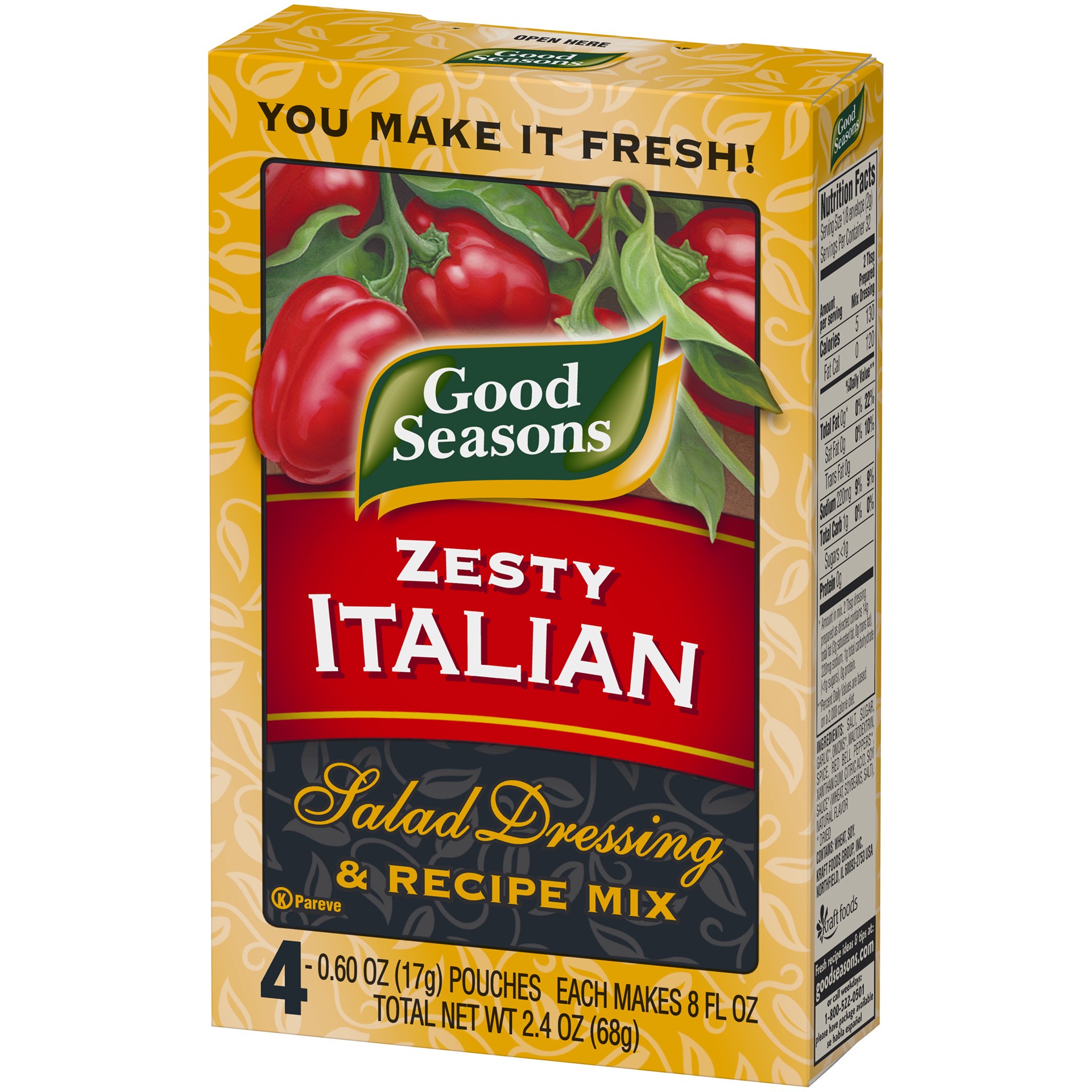 Good Seasons Zesty Italian Dressing & Recipe Seasoning Mix Packets 2.4 ...