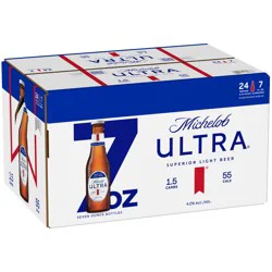 Michelob ULTRA Superior Light American Lager Beer 24 Pack, 7 fl oz Mini ...