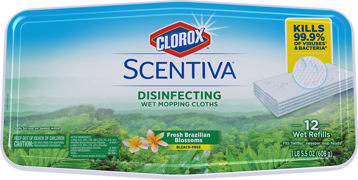 Clorox Scentiva Disinfecting Wet Mopping Cloths Fresh Brazilian ...