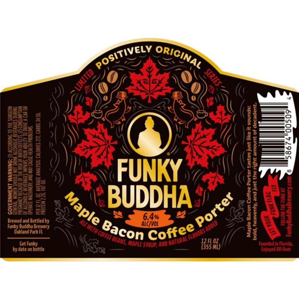 Funky Buddha Maple Bacon Coffee Porter Craft Beer Bottles 4 ct; 12 oz ...