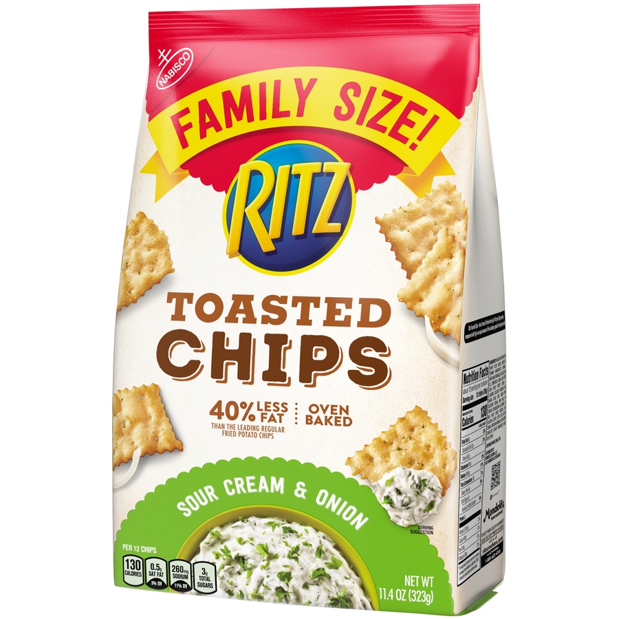 RITZ Toasted Chips Sour Cream and Onion, Family Size 11.41 oz | Shipt