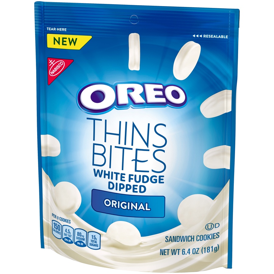 Oreo Thins Bites White Fudge Dipped Original Sandwich Cookies 6.4 oz ...