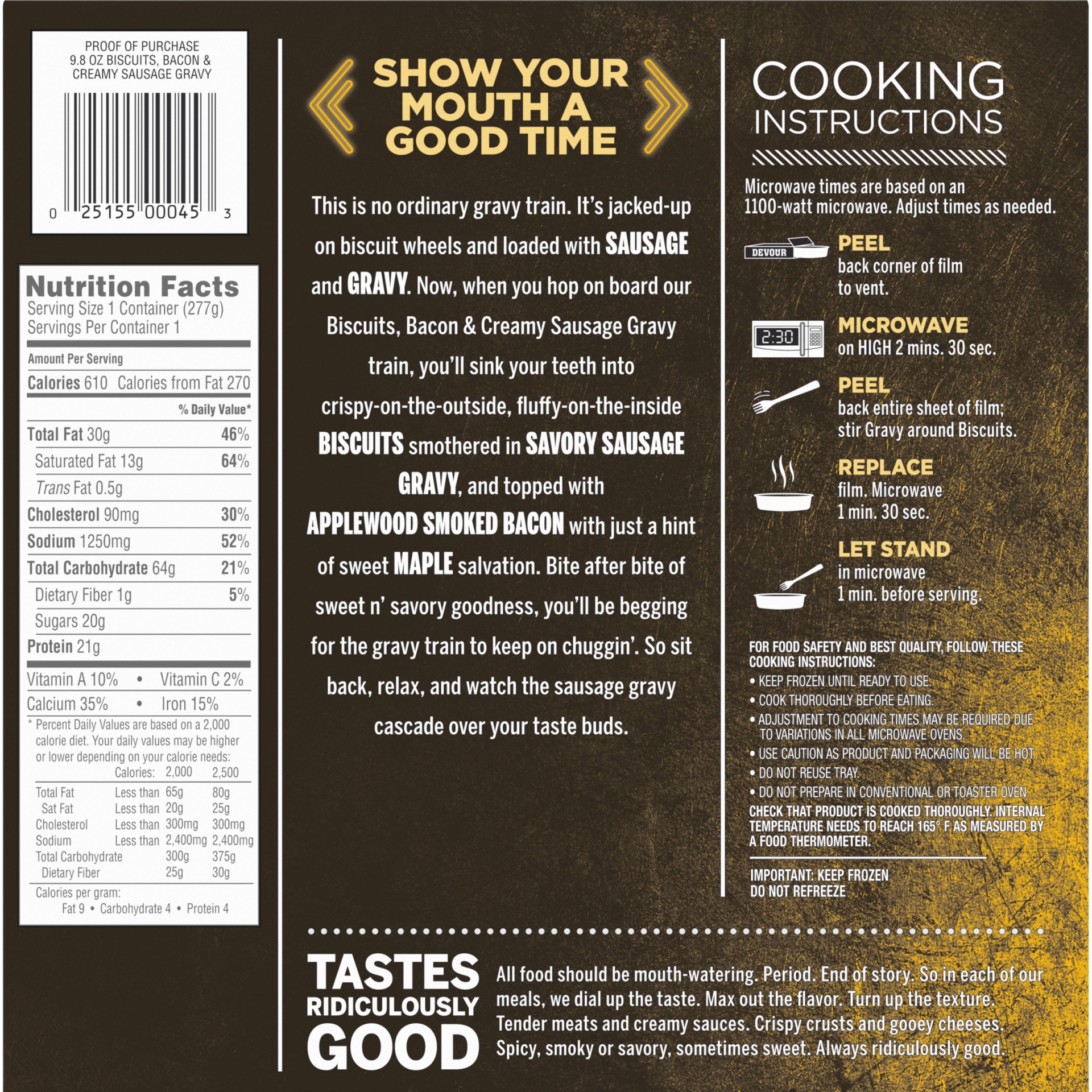 DEVOUR All Day Breakfast Biscuits, Smoked Bacon & Creamy Sausage Gravy ...