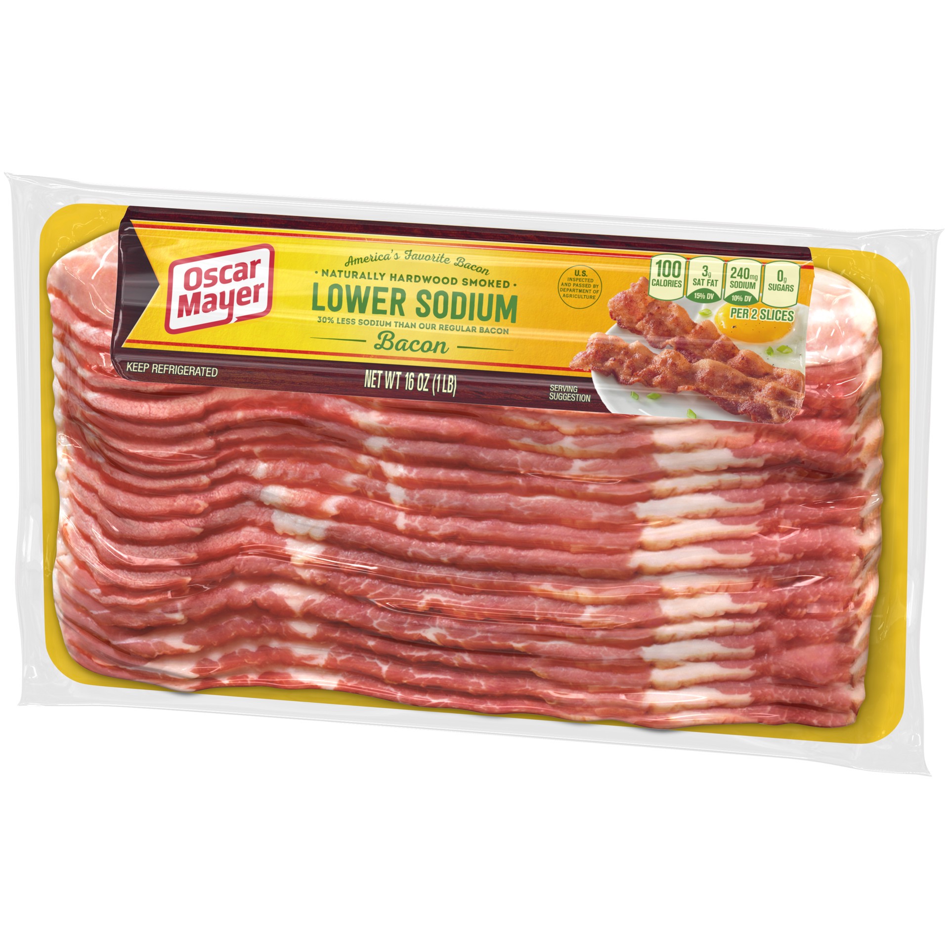 Oscar Mayer Naturally Hardwood Smoked Bacon 30% with Lower Sodium Pack ...