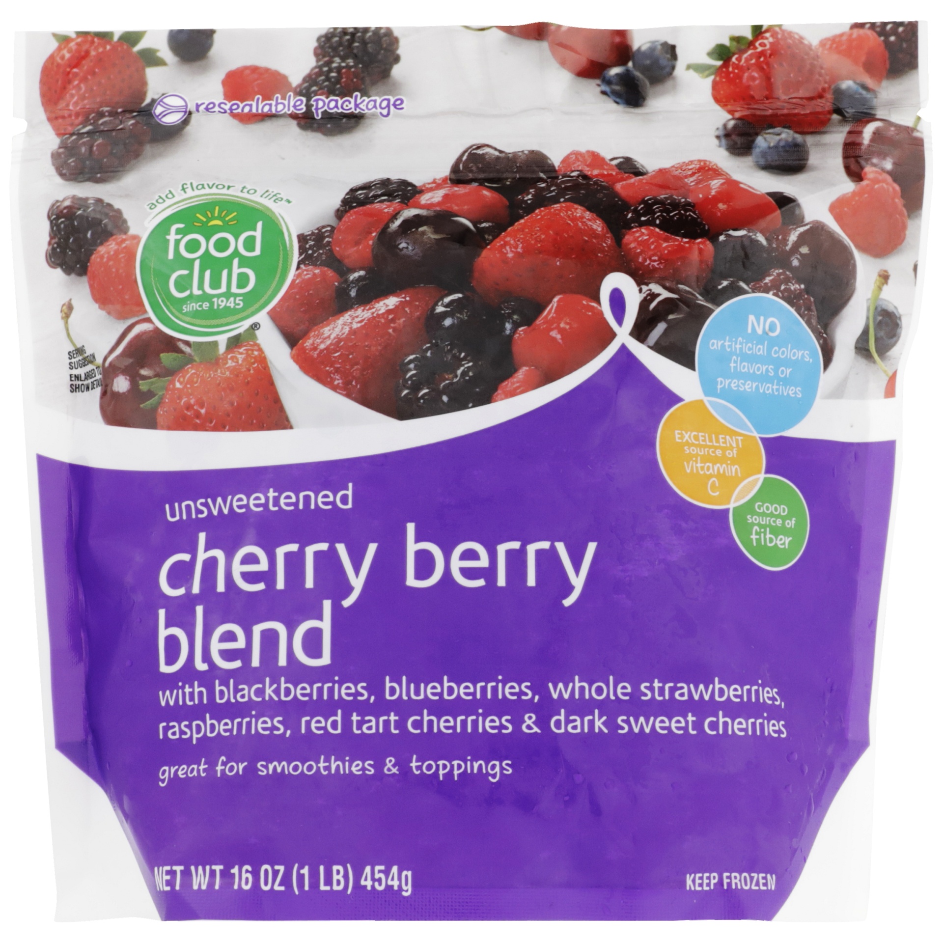 Food Club Frozen Unsweetened Cherry Berry Blend 16 oz | Shipt