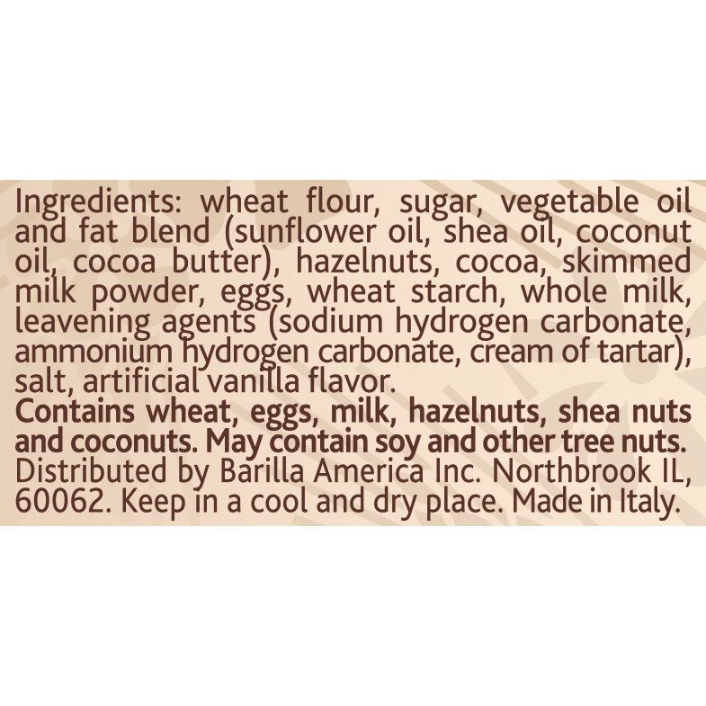 Barilla Mulino Bianco Baiocchi Hazelnut and Cocoa Creme Sandwich ...