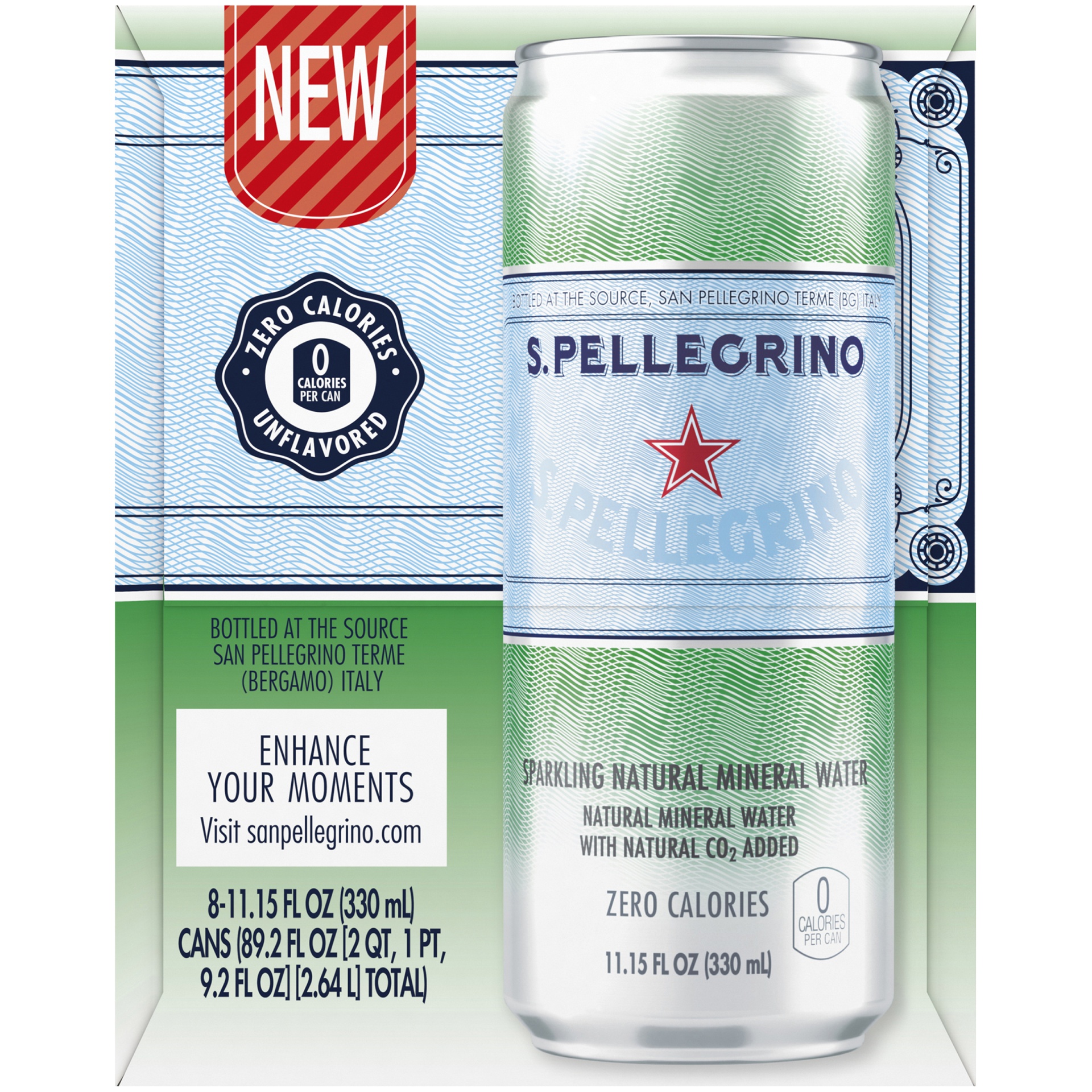 San Pellegrino S.Pellegrino Sparkling Natural Mineral Water - 8pk/11.15 fl oz Cans 8 ct; 300 ml ...