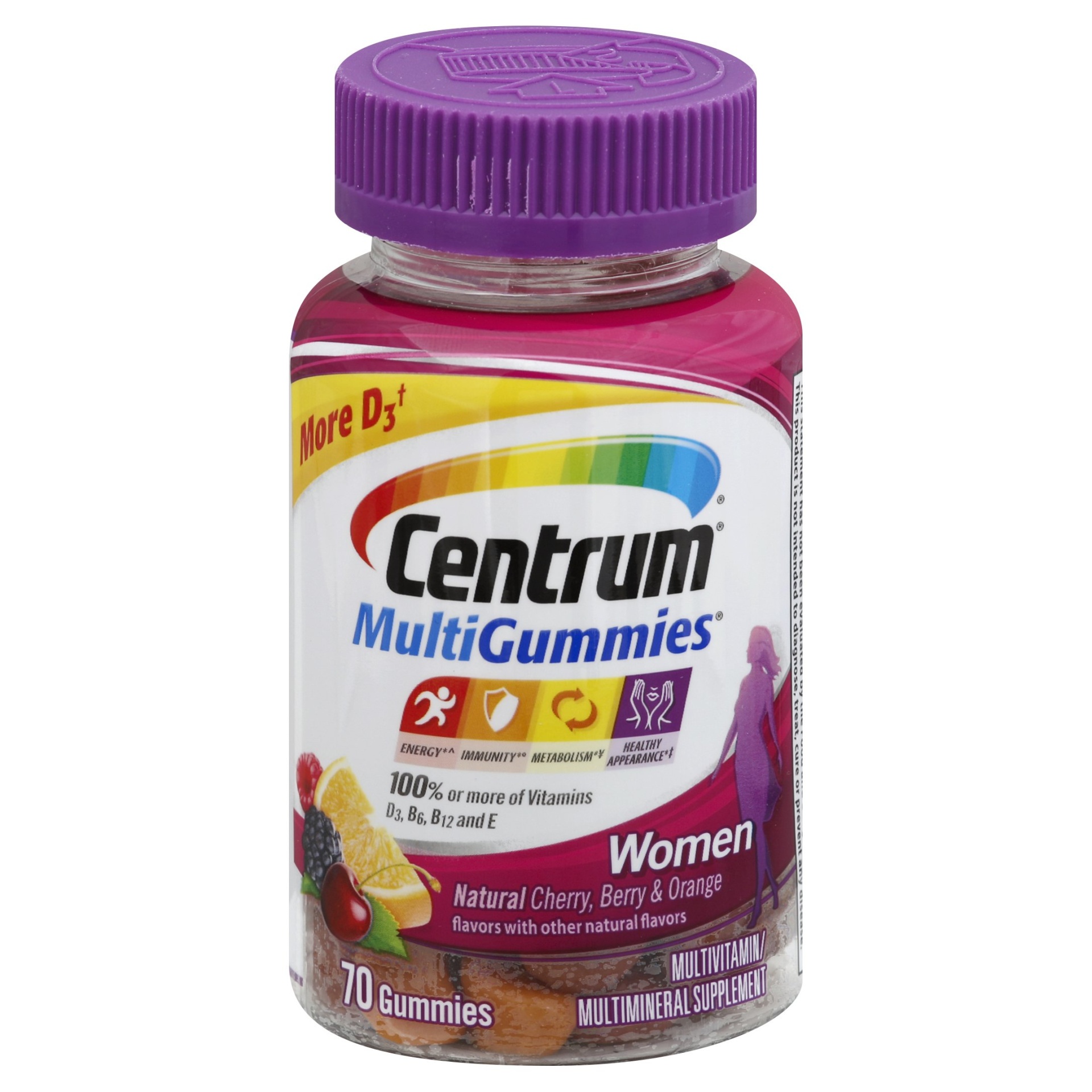 Centrum Women's Multi Gummies, Natural Cherry Berry & Orange 70 ct | Shipt