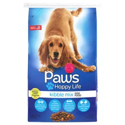 Paws Happy Life Kibble Mix Complete Adult Beef & Chicken Flavors Dog ...