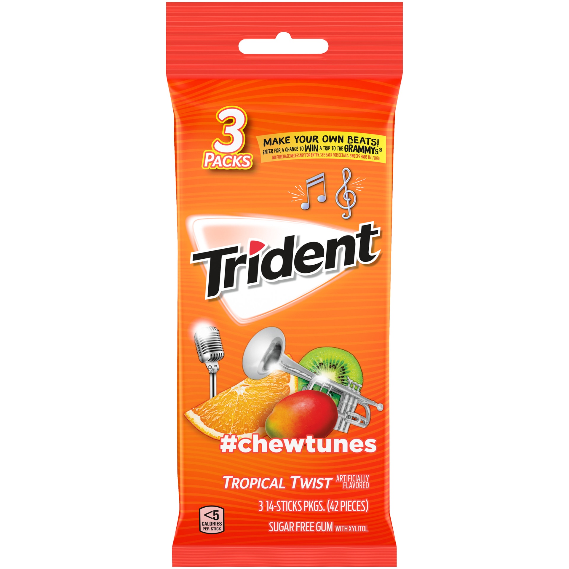 Trident Tropical Twist Sugar Free Gum of (42 Total Pieces 42 ct | Shipt