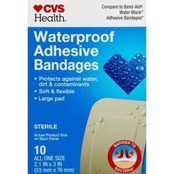 Cvs Health Waterproof Adhesive Bandages, 10 Ct 1 ct | shipt