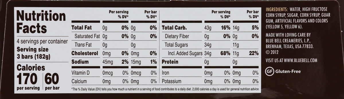 Blue Bell Banana Pops 12 ct; 2 fl oz | Shipt
