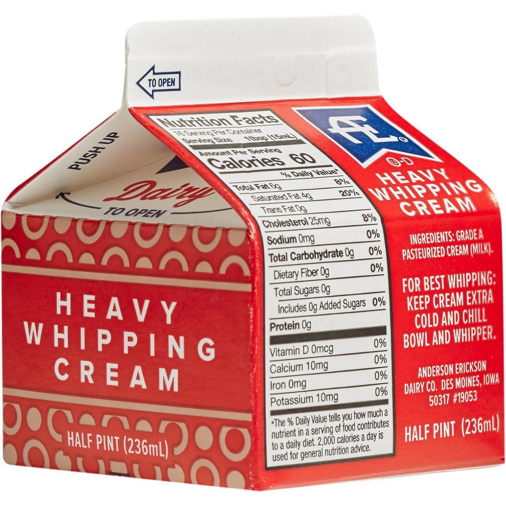 Anderson Erickson Dairy Heavy Whipping Cream - 0.5pt 1/2 pint | Shipt