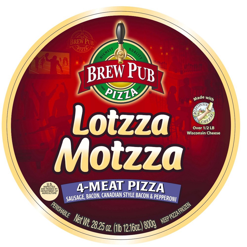 Brew Pub Lotzza Motzza 4-Meat Frozen Pizza - 26.10oz 26.1 oz | Shipt