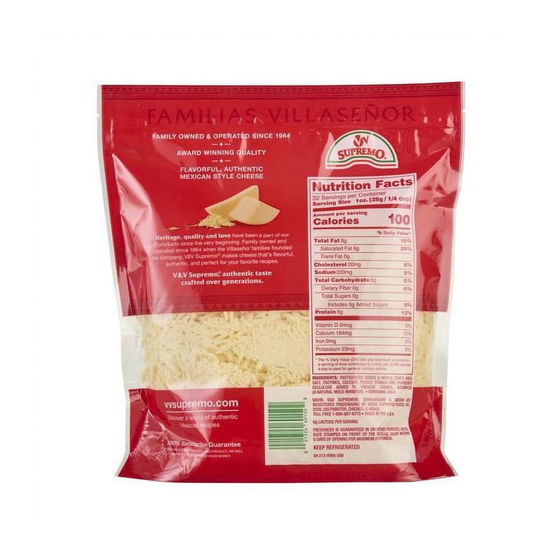 V&V Supremo Queso Chihuahua Rallado Mexican Style Shredded Melting ...