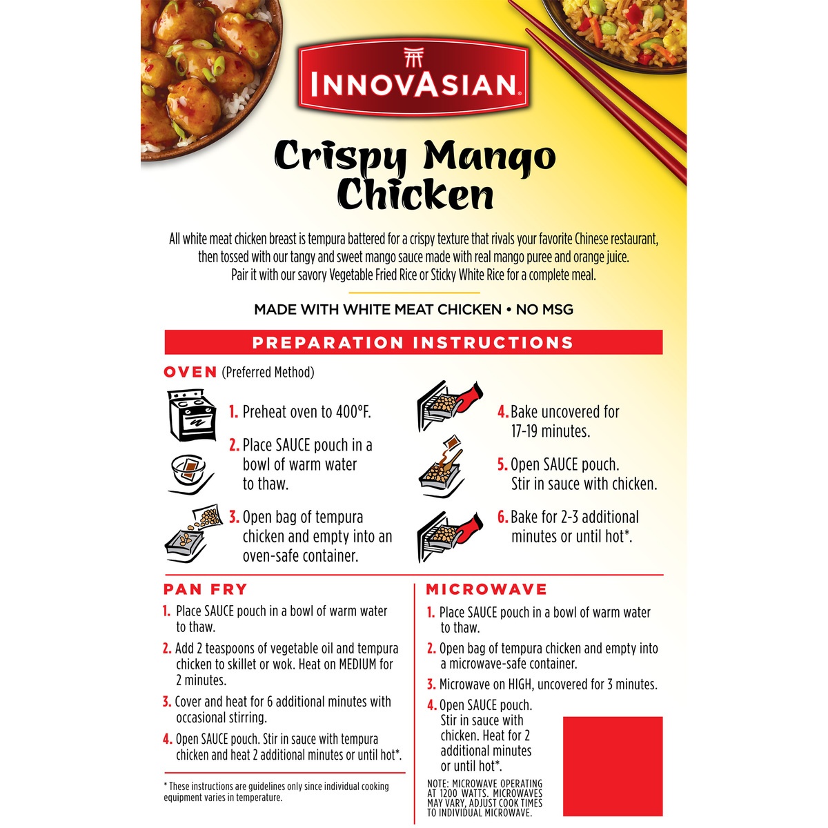InnovAsian Crispy Mango Chicken Entree 18 oz | Shipt