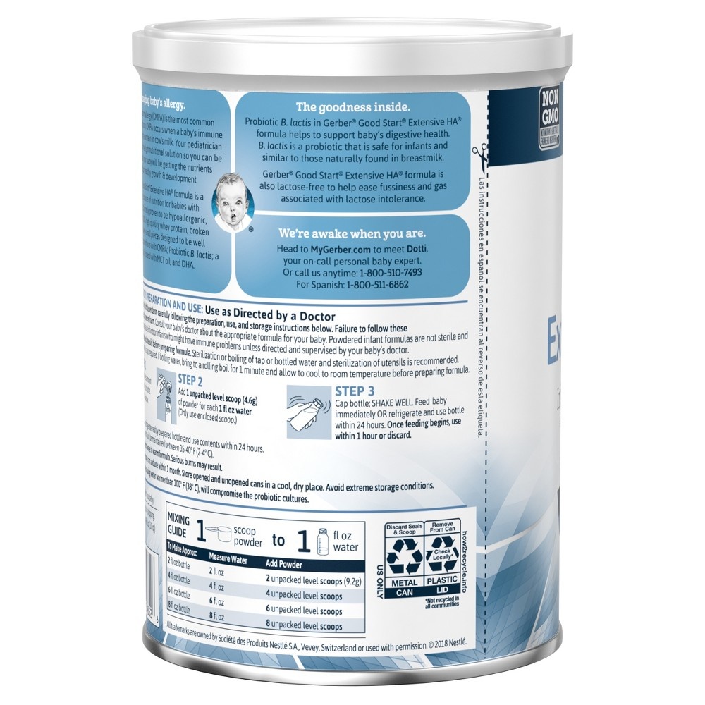 Gerber Extensive HA Hypoallergenic Powder Infant Formula with Iron 14.1 ...