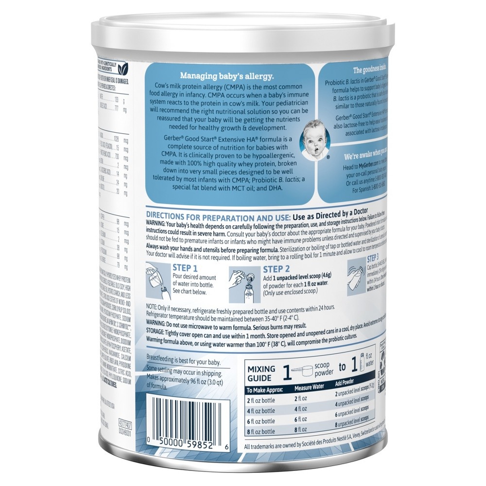 Gerber Extensive HA Hypoallergenic Powder Infant Formula with Iron 14.1 ...
