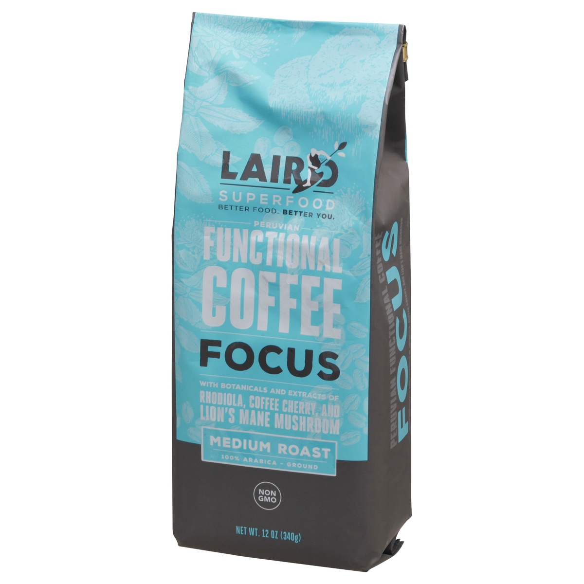 Laird Superfood Functional Coffee Focus Medium Roast Ground Coffee 12 ...