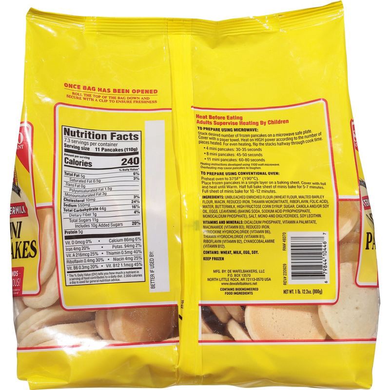 De Wafelbakkers Frozen Mini Buttermilk Pancakes - 80ct/28.2oz 80 ct, 28 ...