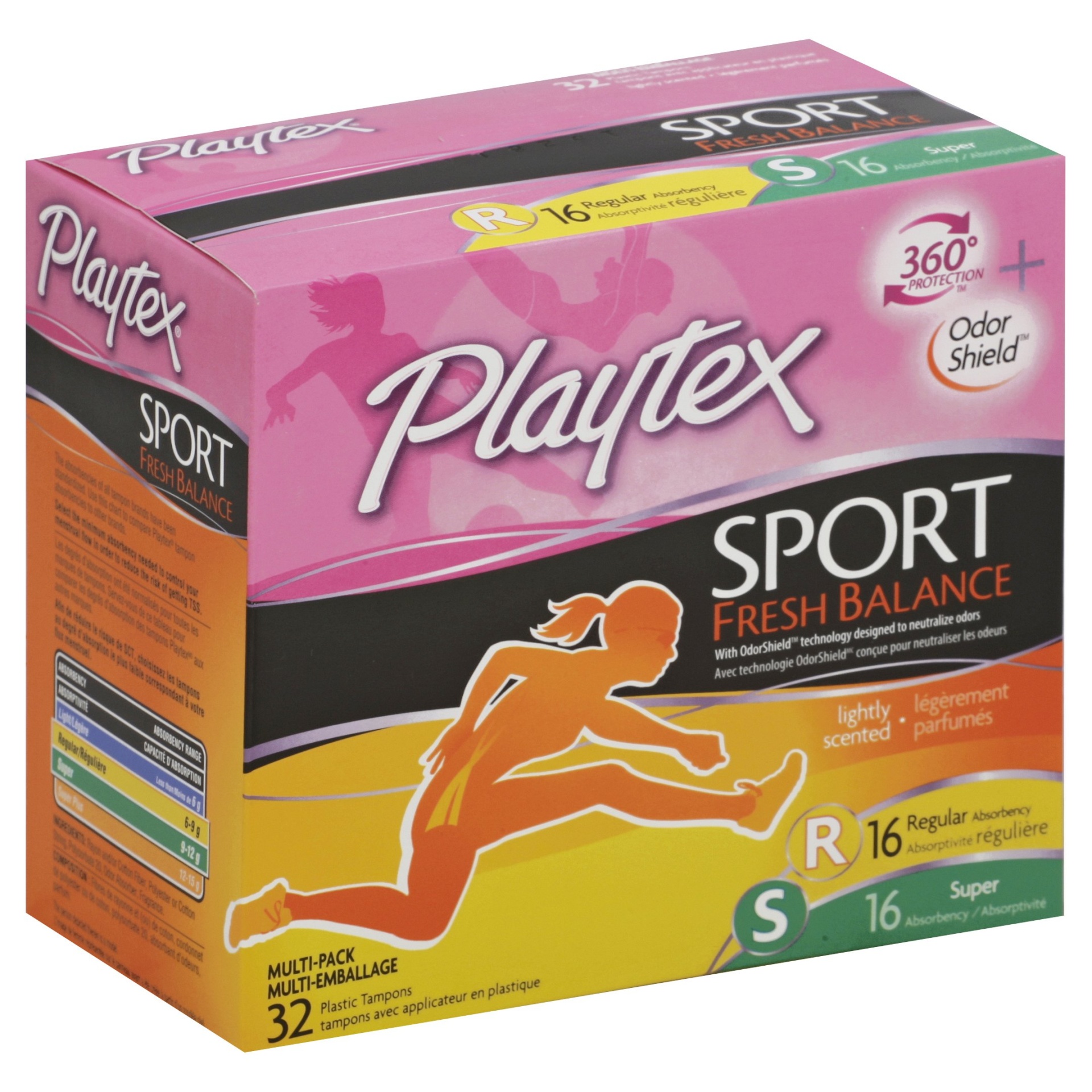 Playtex Sport Fresh Balance Regular/Super Absorbency Tampons (16 ...