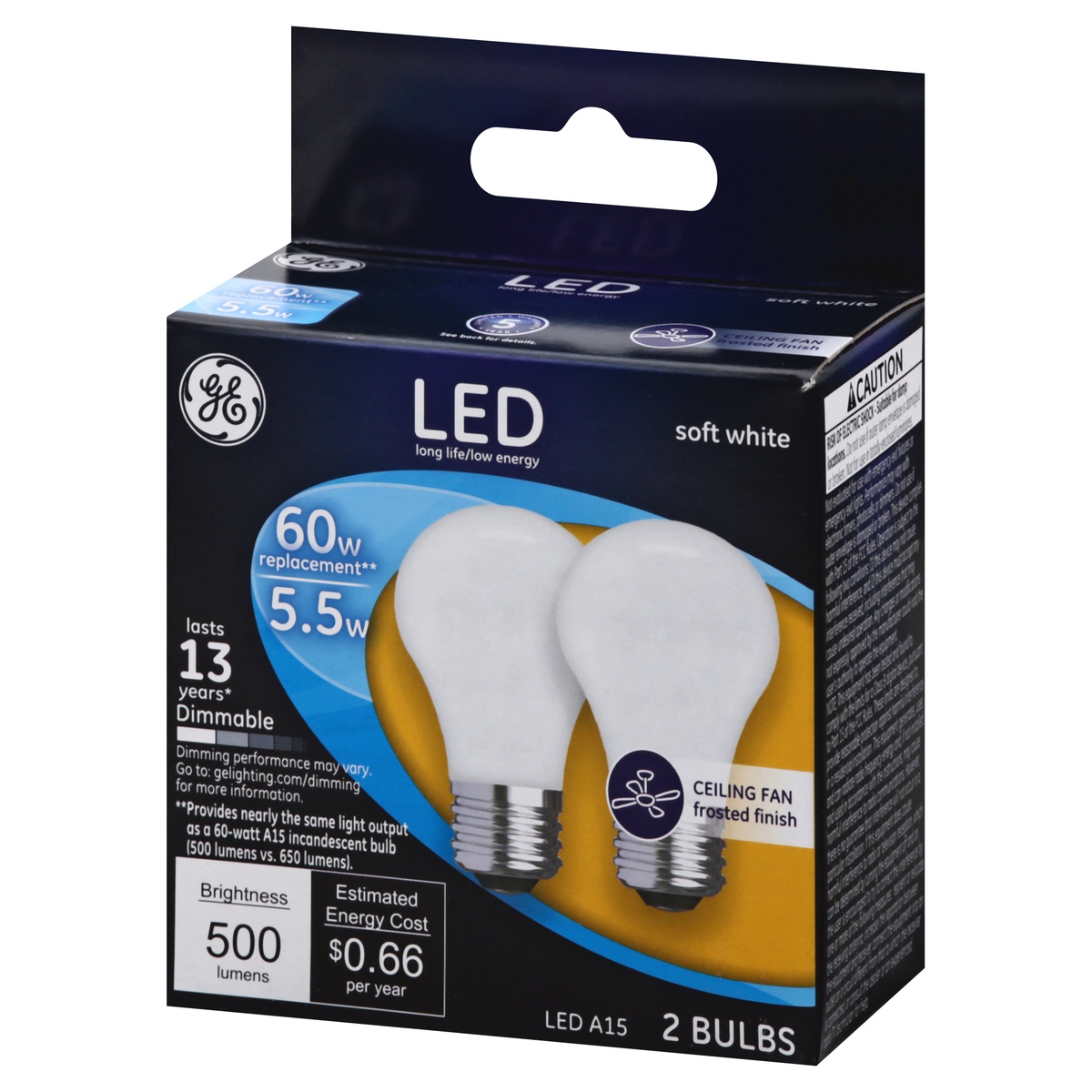 GE LED 5.5-Watt (60-Watt) Soft White Ceiling Fan Frosted Finish Light ...