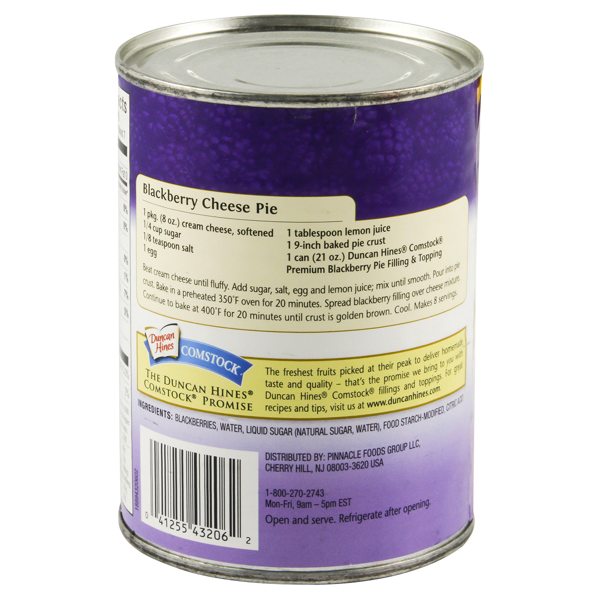 Duncan Hines Comstock Premium Blackberry Pie Filling & Topping 21 oz ...