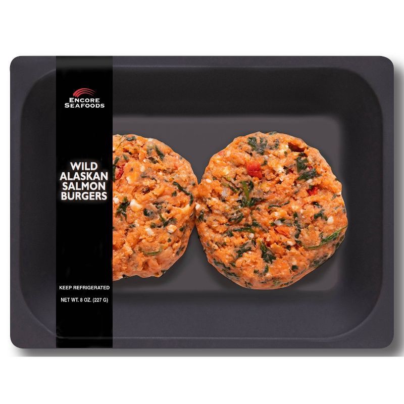 Encore Seafoods Salmon Florentine Burger Patties - 8oz 8 oz | Shipt