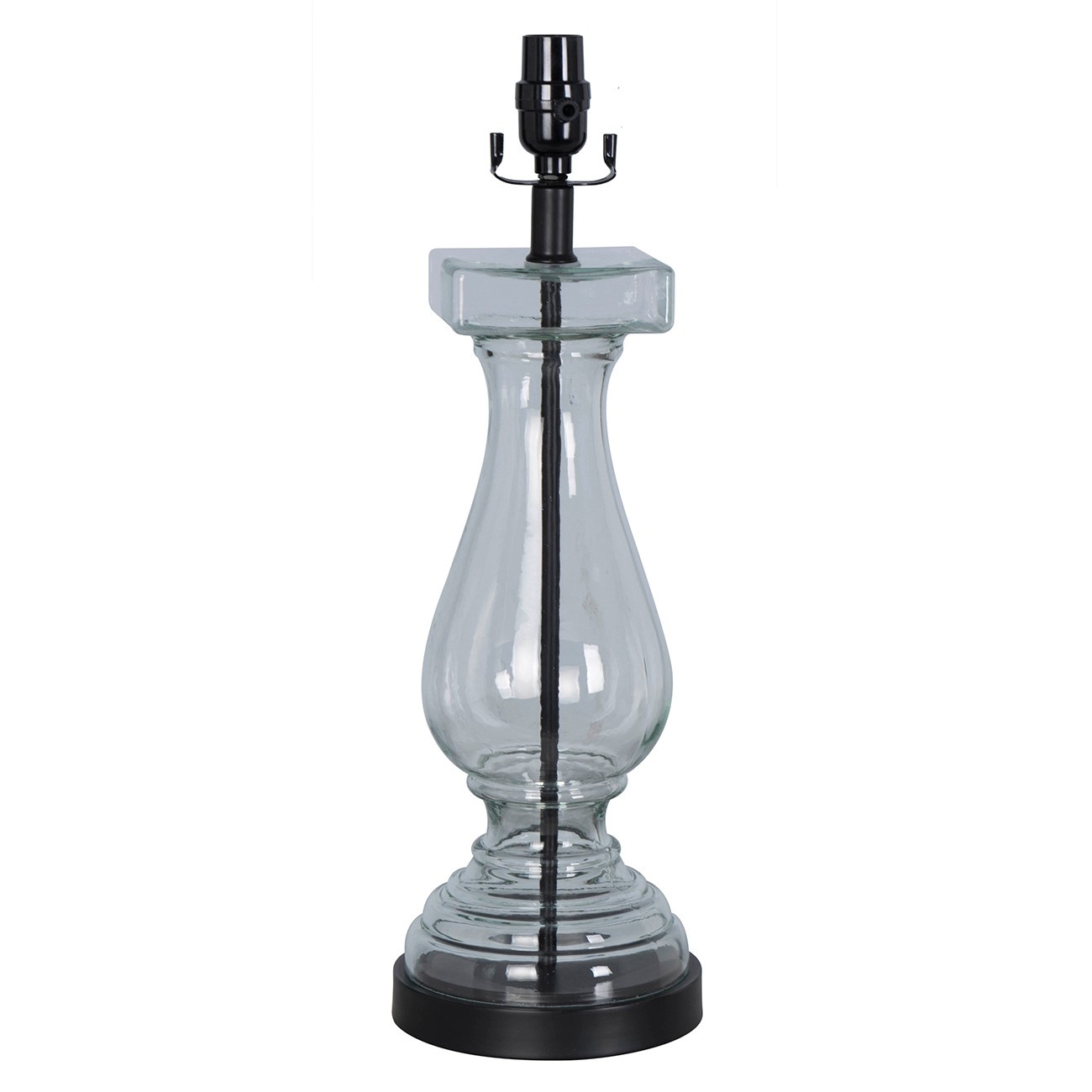 Large Glass Baluster Column Desk Lamp Base (Includes Energy Efficient ...