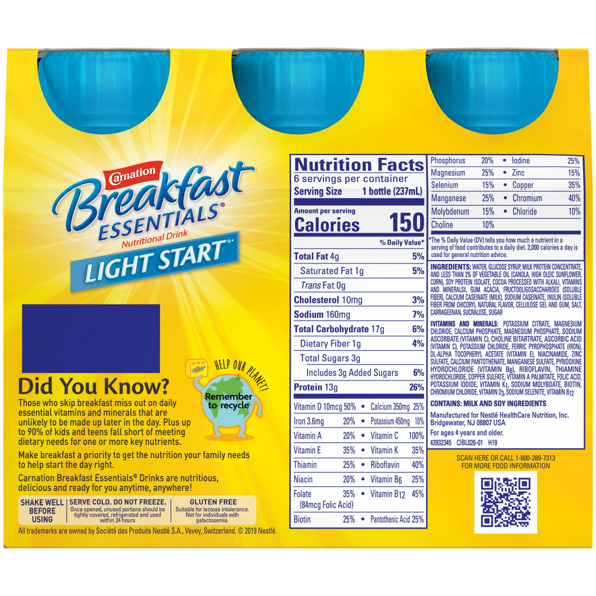 Carnation Breakfast Essentials Light Start Cafe Mocha Complete ...