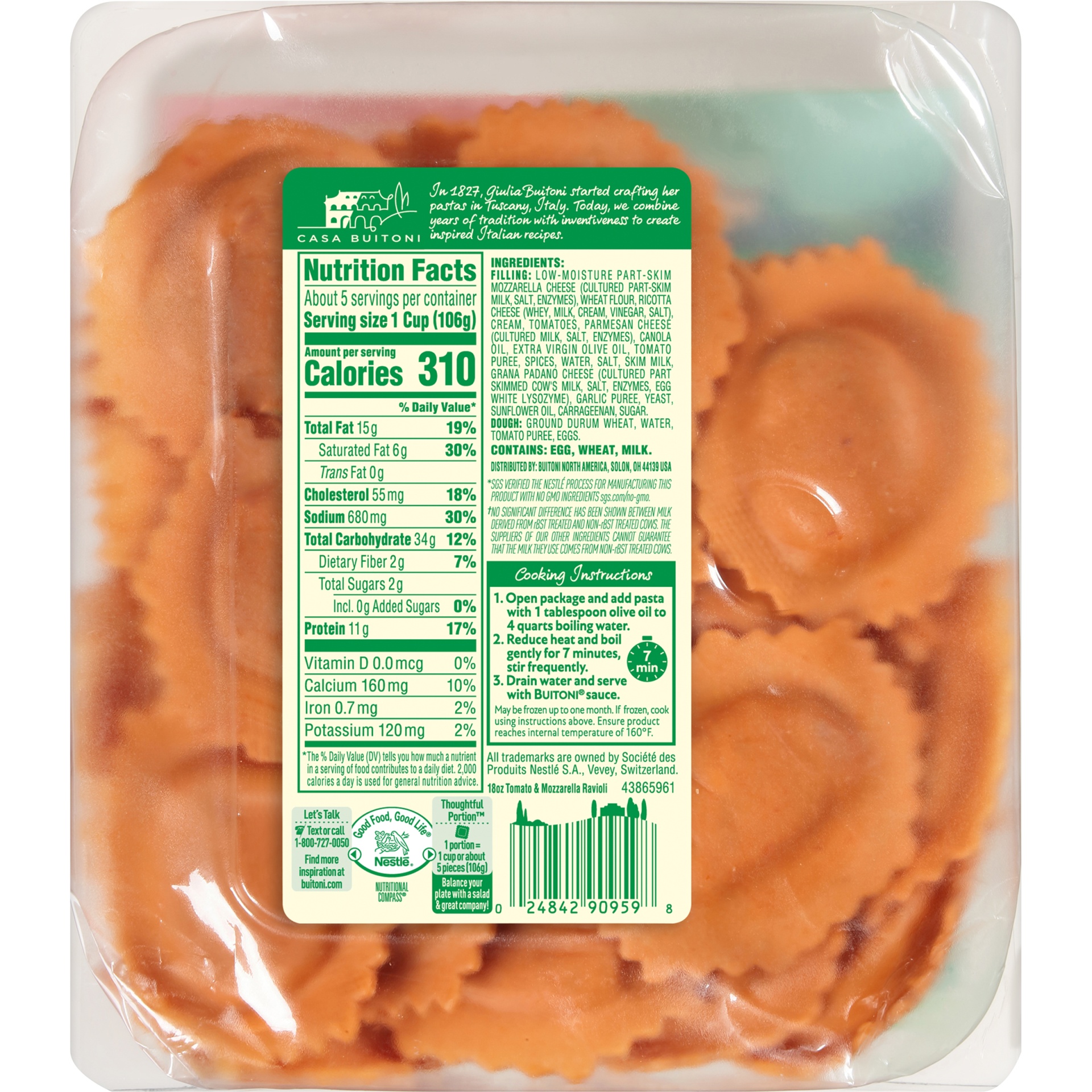 Buitoni Tomato & Mozzarella Ravioli Pasta 18 oz | Shipt