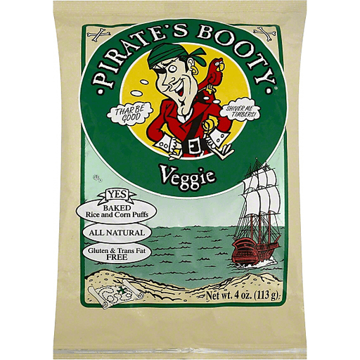 Smart Puffs Pirate's Booty Rice And Corn Puffs, Baked, Veggie 4 oz | shipt