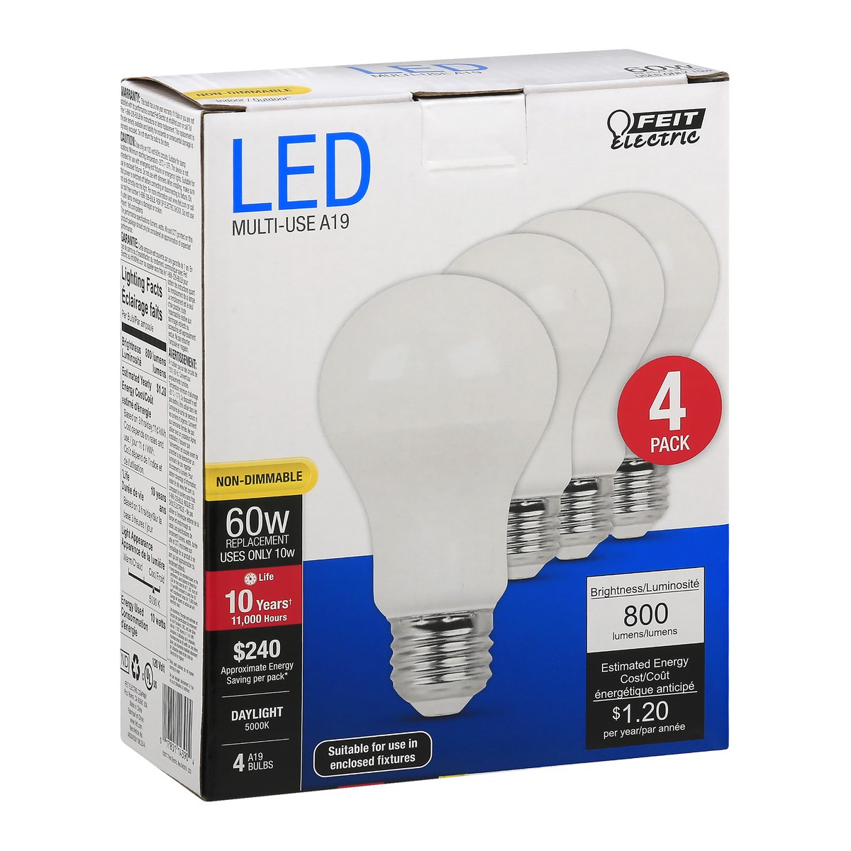 Feit Electric 60 Watts LED Daylight Bulbs 4 ea 4 ct | shipt