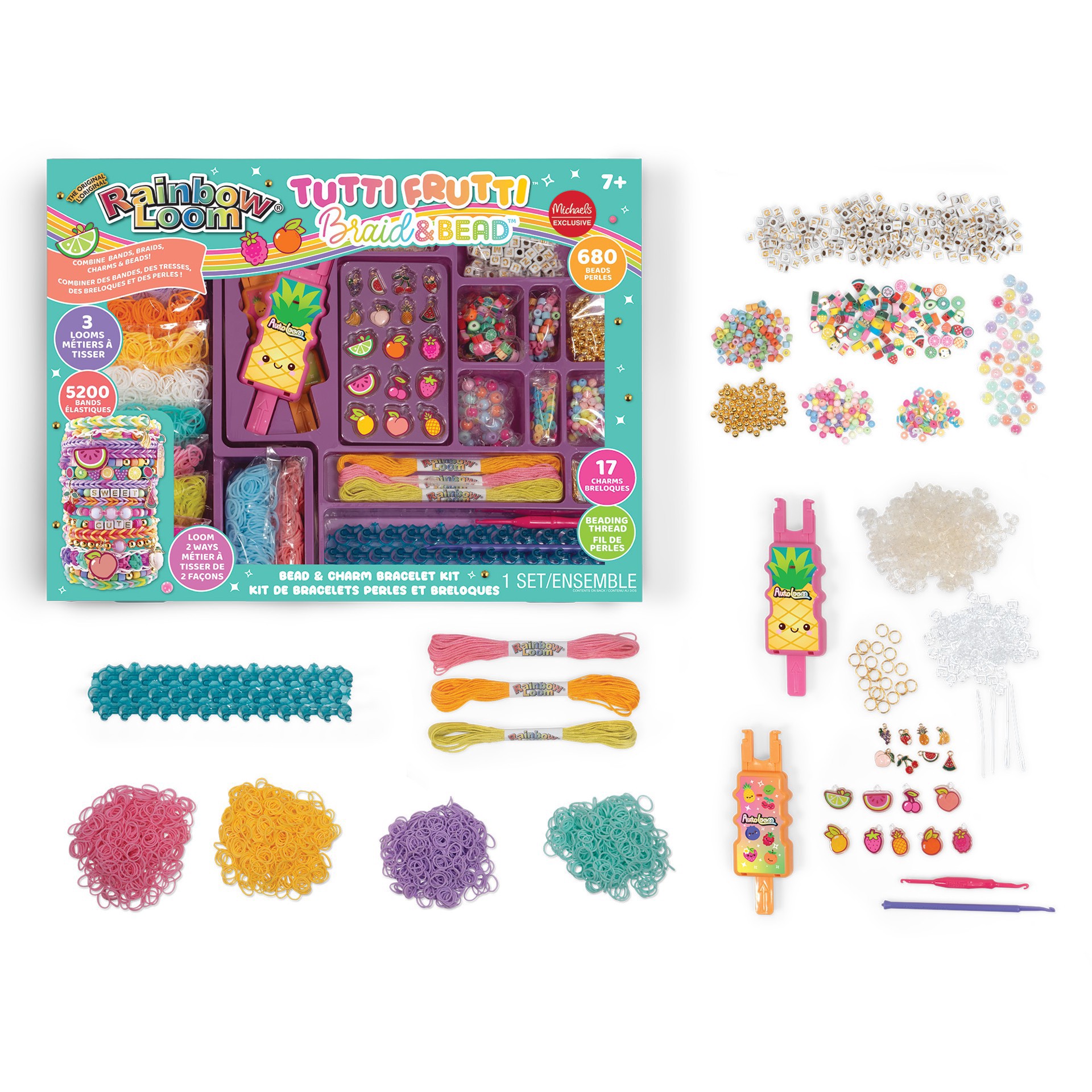 Rainbow Loom Tutti Frutti Braid & Bead Bracelet Kit 6.25 in x 12 in | shipt
