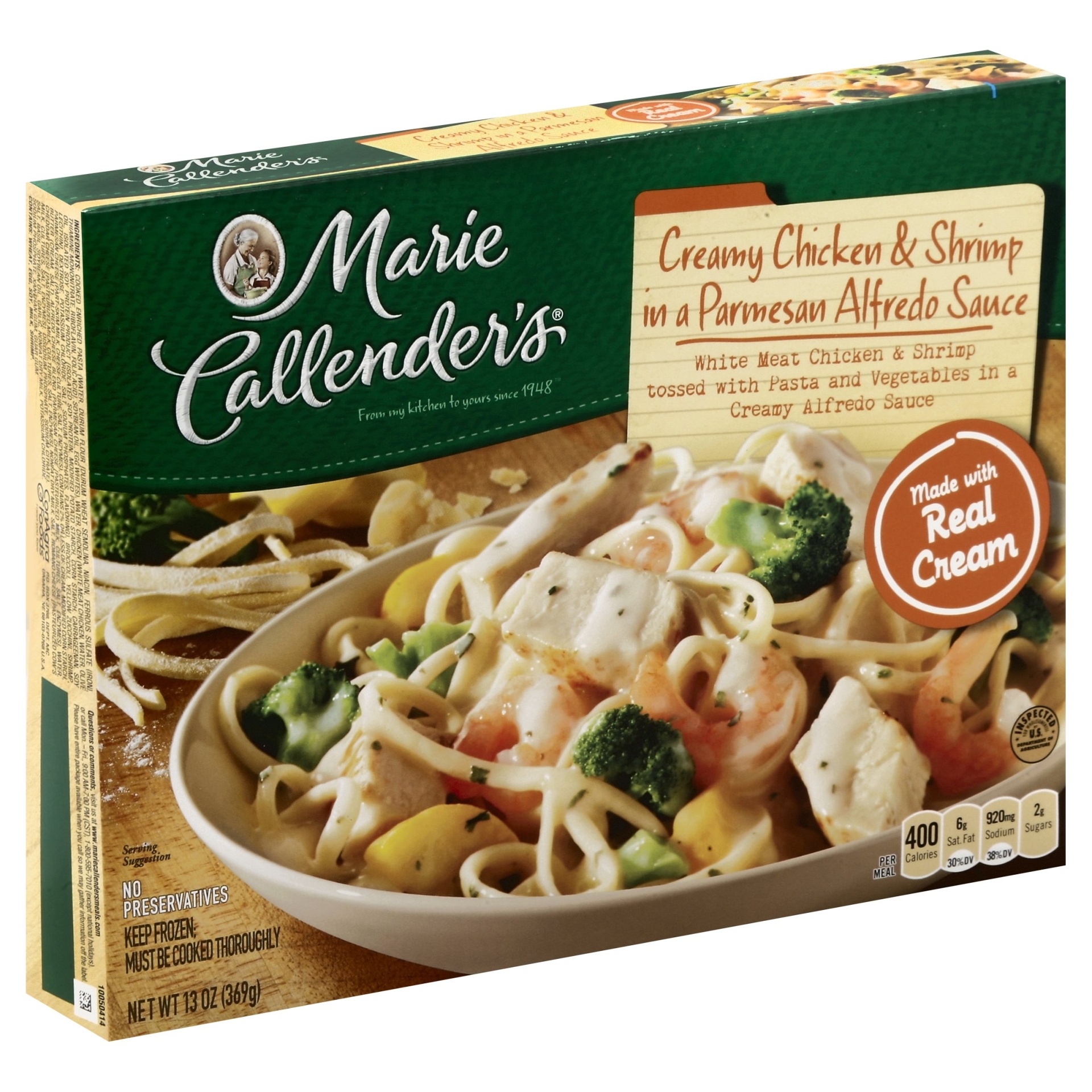 Marie Callender's Creamy Chicken & Shrimp In A Parmesan Alfredo Sauce ...