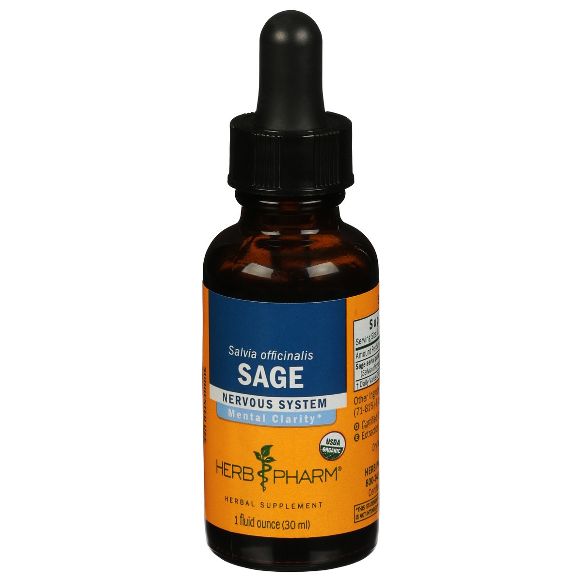 Herb Pharm Nervous System Mental Clarity Sage Liquid Extract 1 fl oz 1 ...