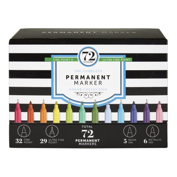 Office Depot Brand Permanent Markers, Fine Point, Assorted Colors, Pack ...