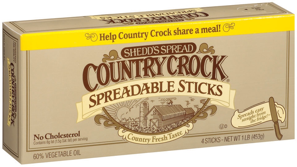 Shedd's Spread Country Crock Spreadable Sticks 60% Vegetable Oil 1 lb ...