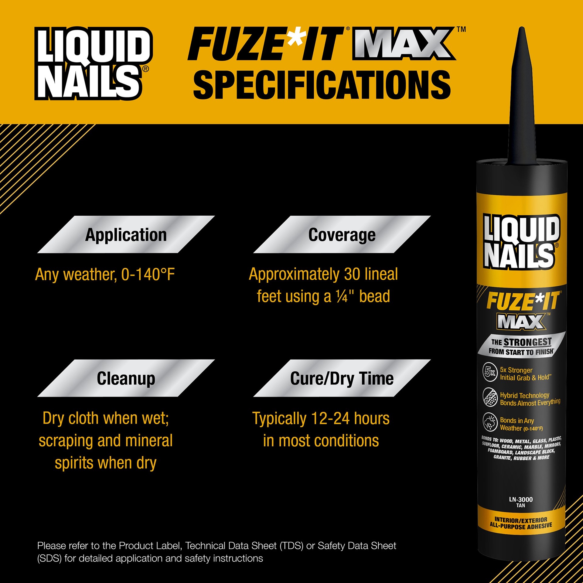 LIQUID NAILS Fuze It Max Fuze It Max Polymer-based Off-white Multi-use ...