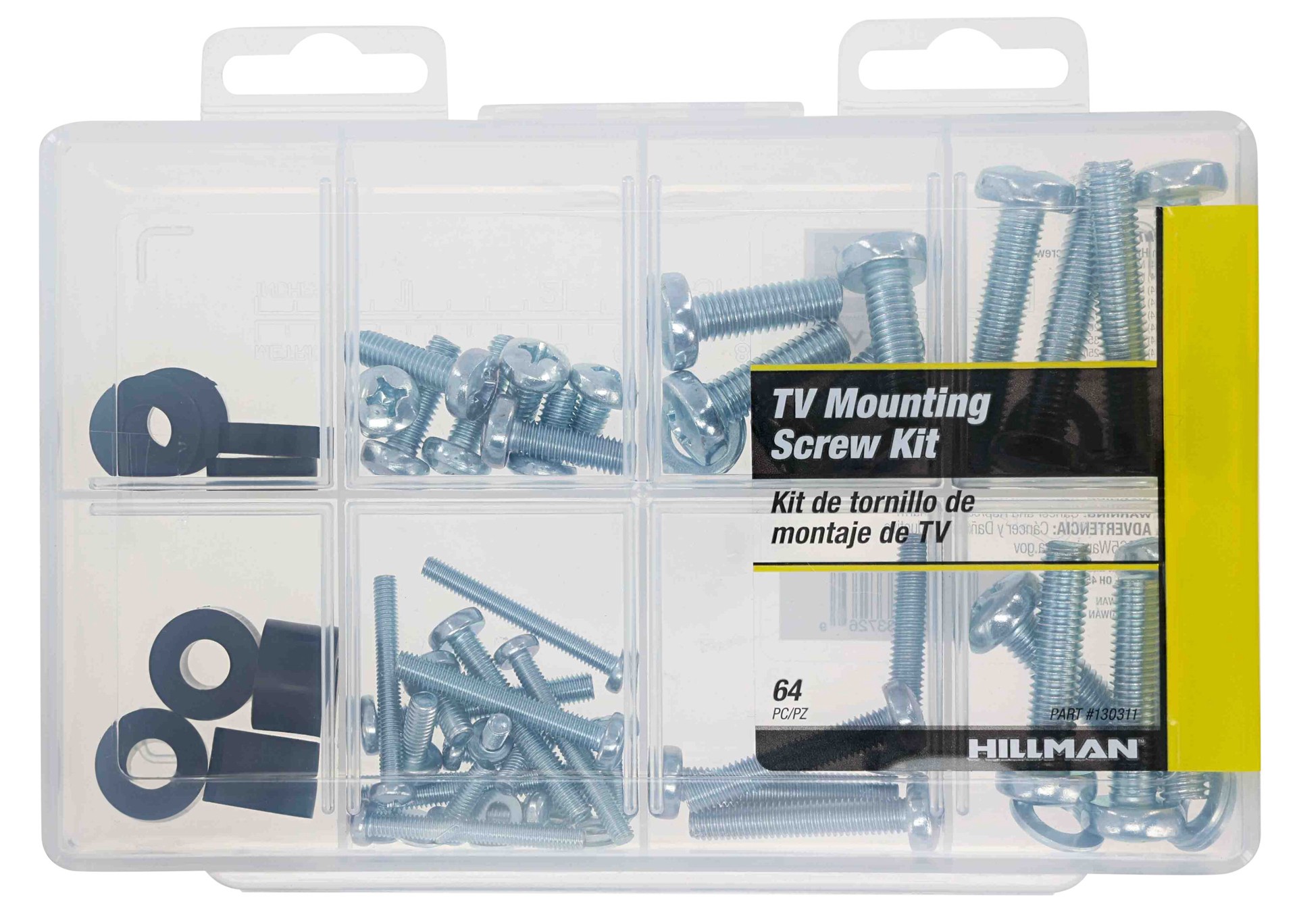 Hillman Metric TV Mounting 6 Inch Silver TV mounting screw kit TV ...