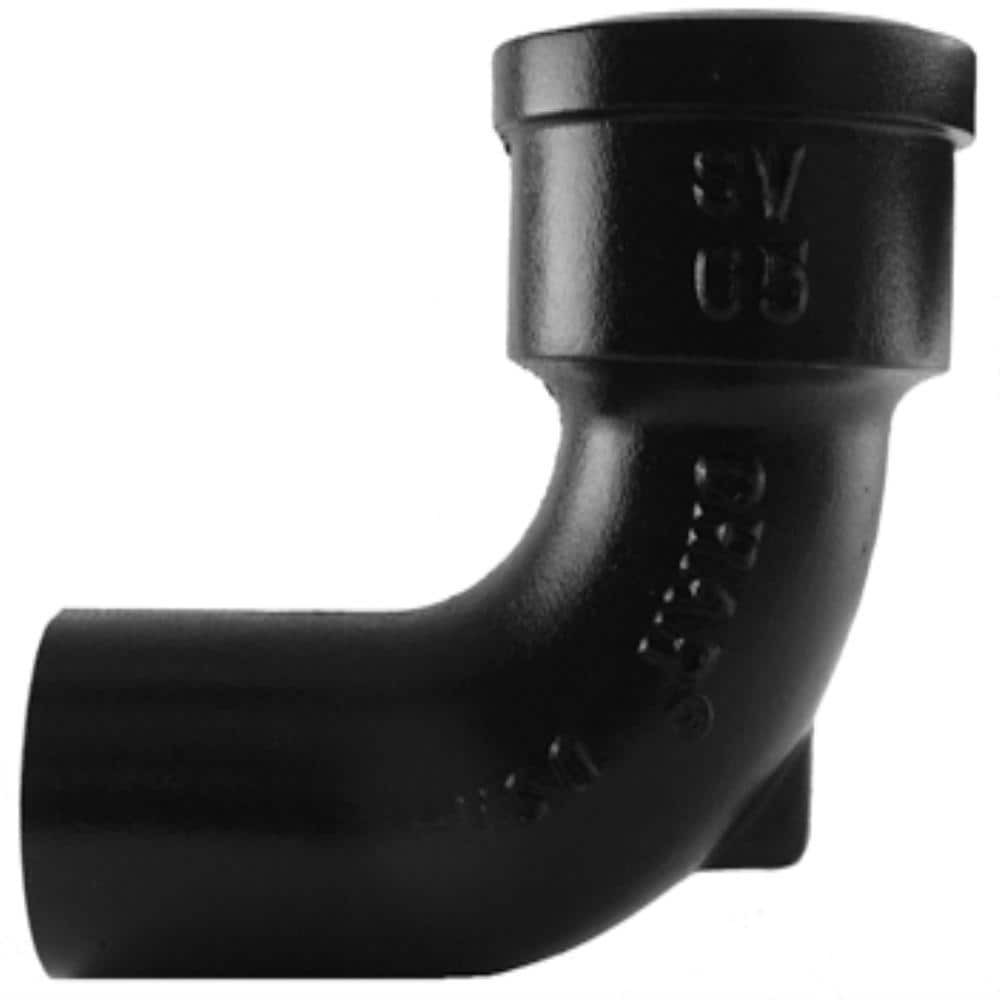 Charlotte Pipe 4-in Black Cast Iron Quarter Bend Service Pipe Fitting ...