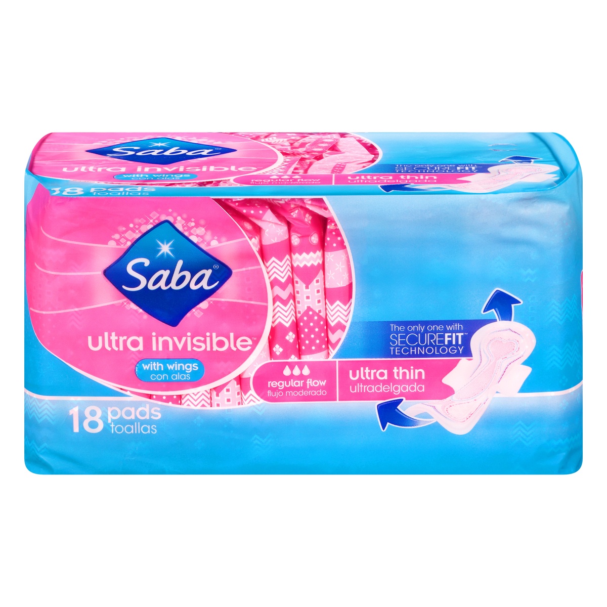 Saba Ultra Invisible Thin Regular Pads - 18ct 18 ct | Shipt