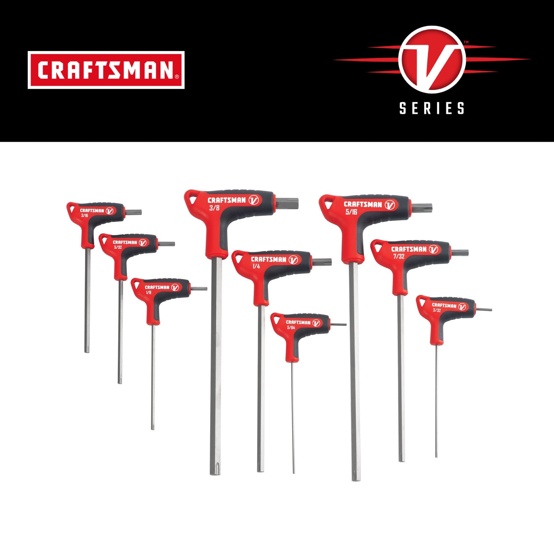 CRAFTSMAN V-Series Assorted T-Handle Standard (SAE) 9 -Pieces Hex key ...