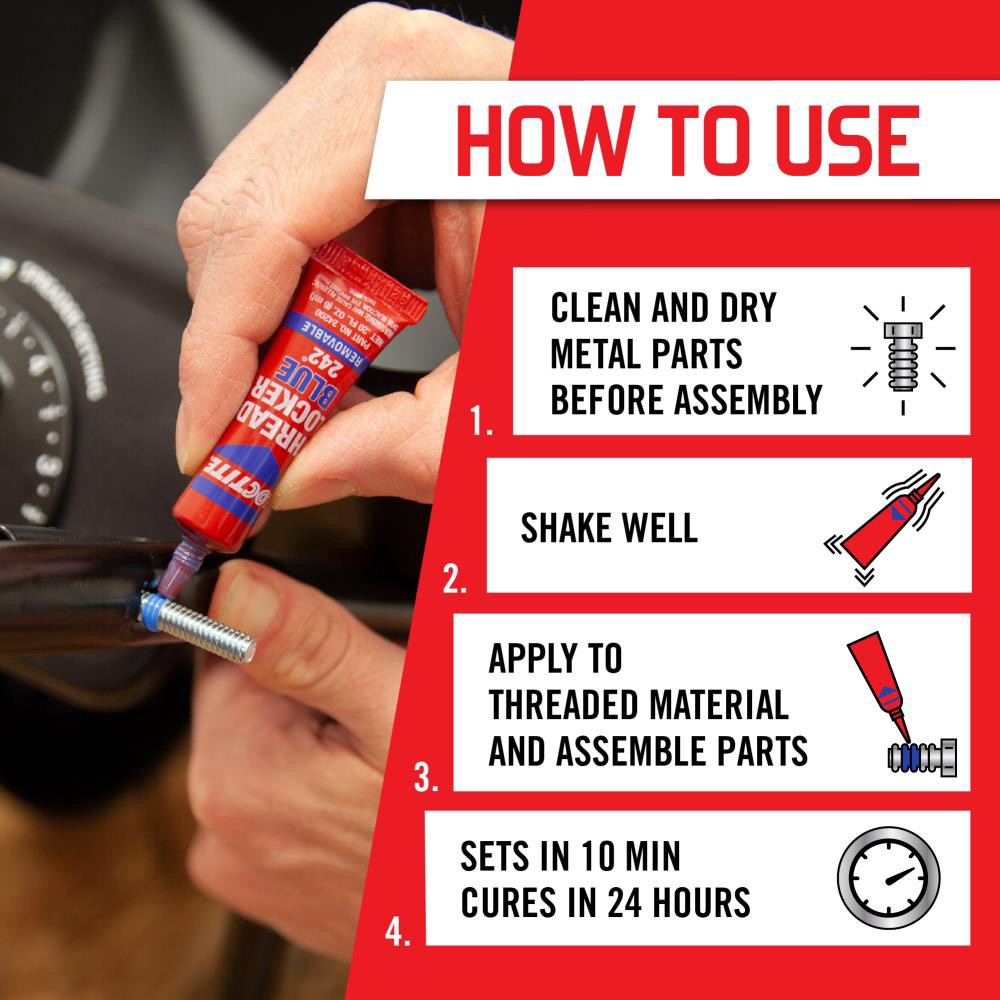 LOCTITE Threadlocker Blue 242 0.2 Fluid ounce(s) Automotive equipment ...