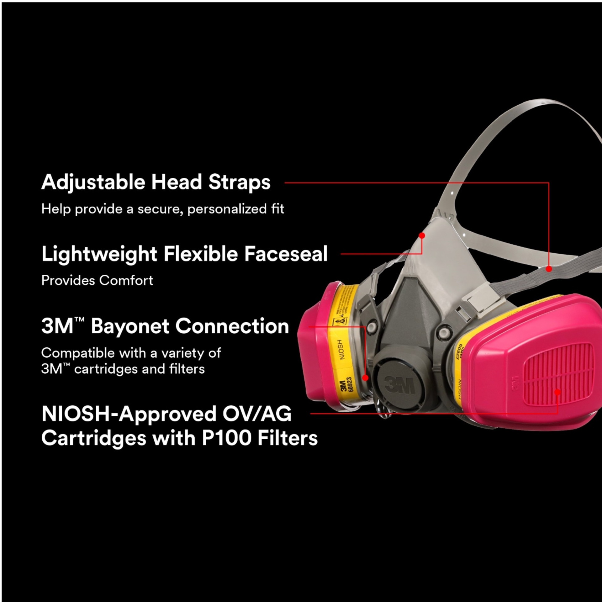 3M Multi-Purpose Performance Respirator Grey P100 Multi-Purpose Half ...