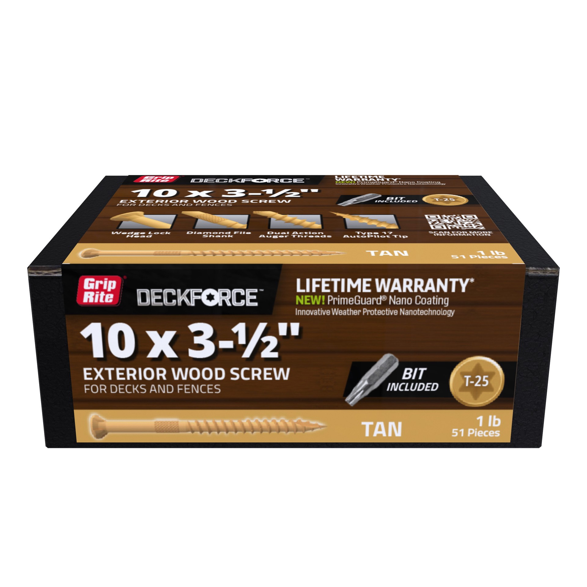 DeckForce by Grip Rite #10 x 3-1/2-in Wood to wood Deck Screws ( 51 ...