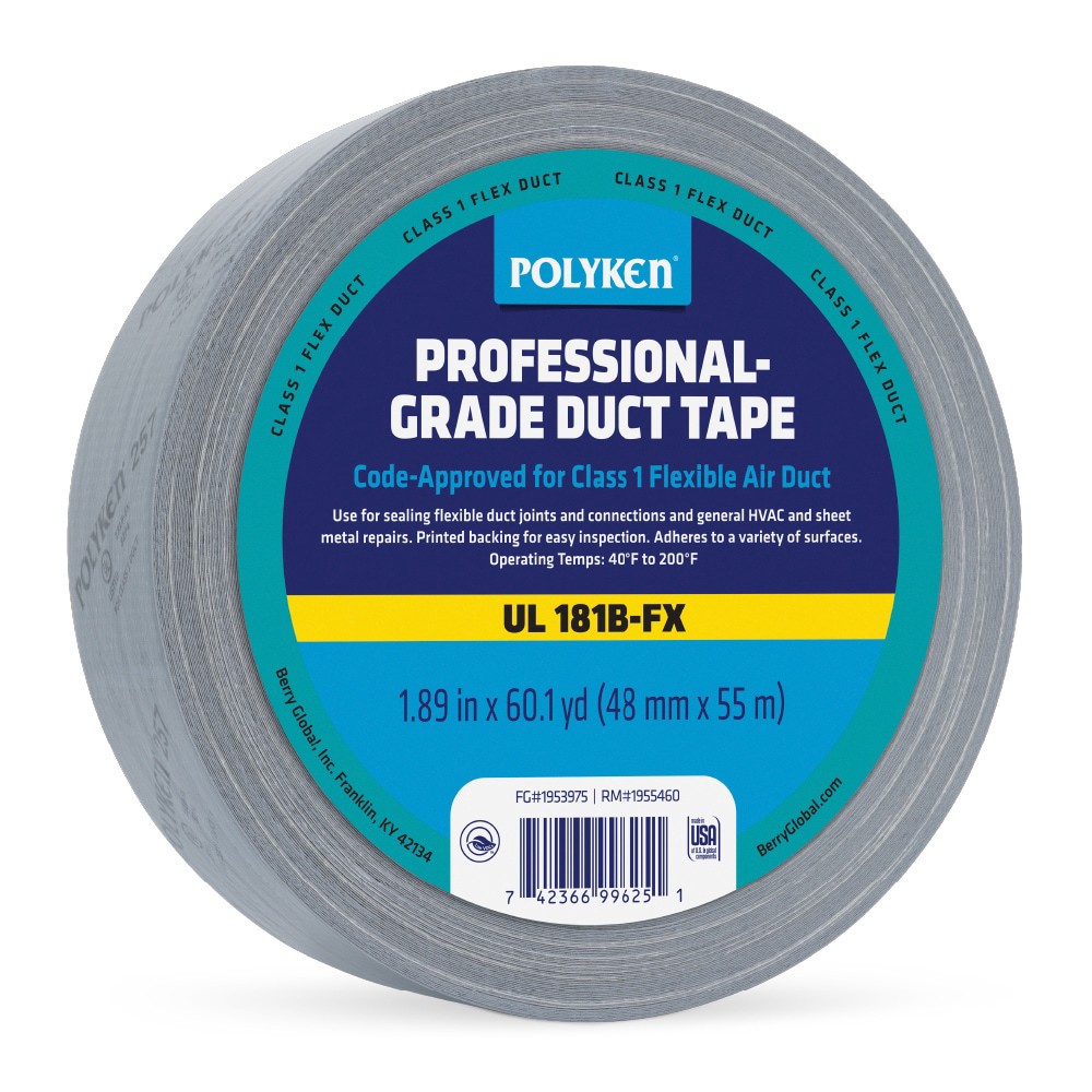 POLYKEN Professional-Grade Duct Tape Gray/Silver Duct Tape 1.89-in x 60 ...