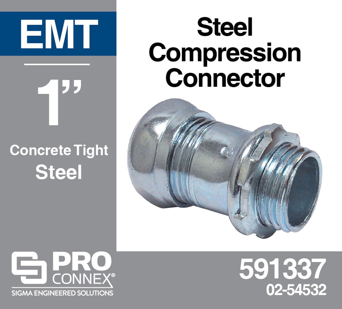 Sigma ProConnex 1-in Electrical (EMT) / Zinc-plated steel Compression ...