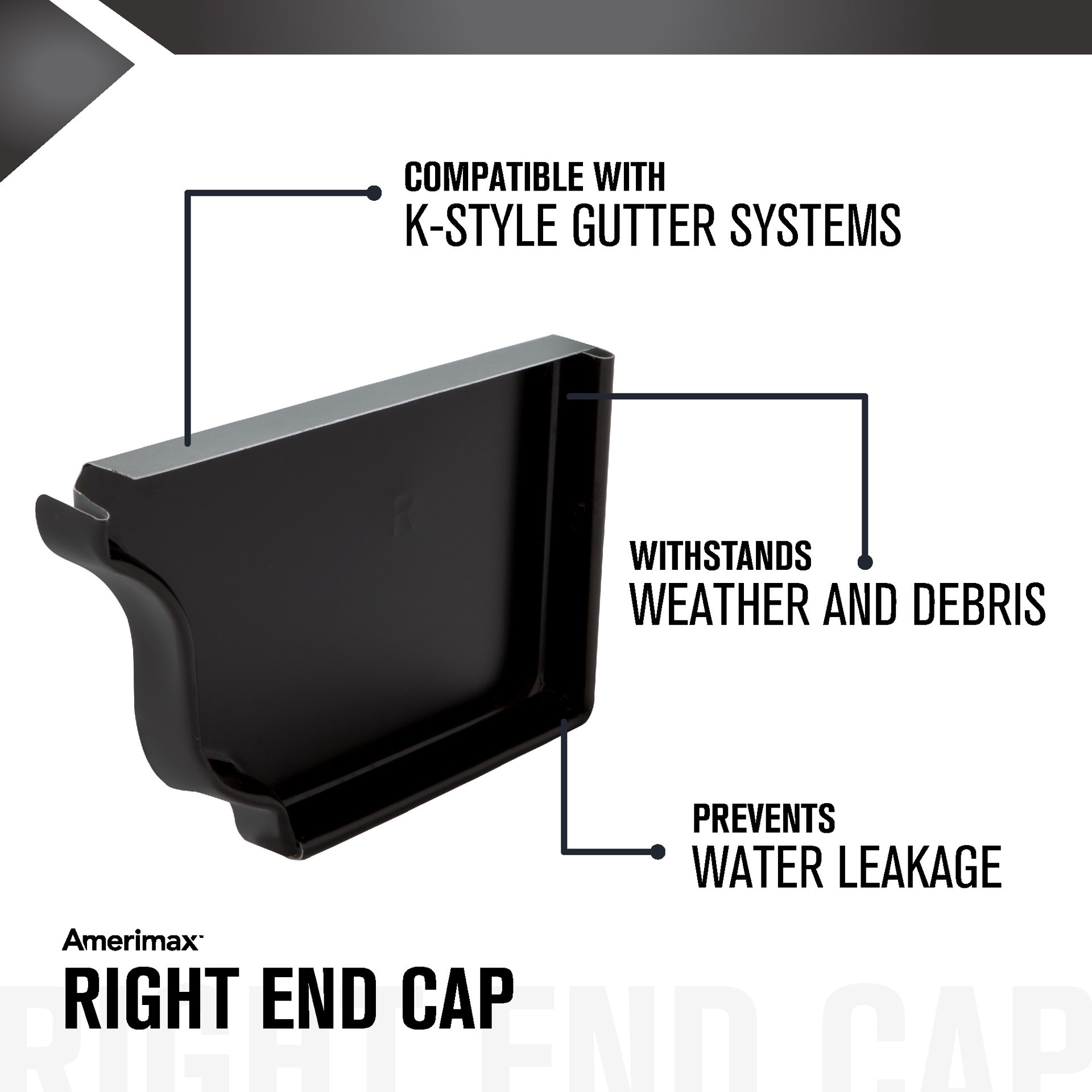 Amerimax Aluminum K style 5-in x 0.04-ft End cap 1 ct | shipt